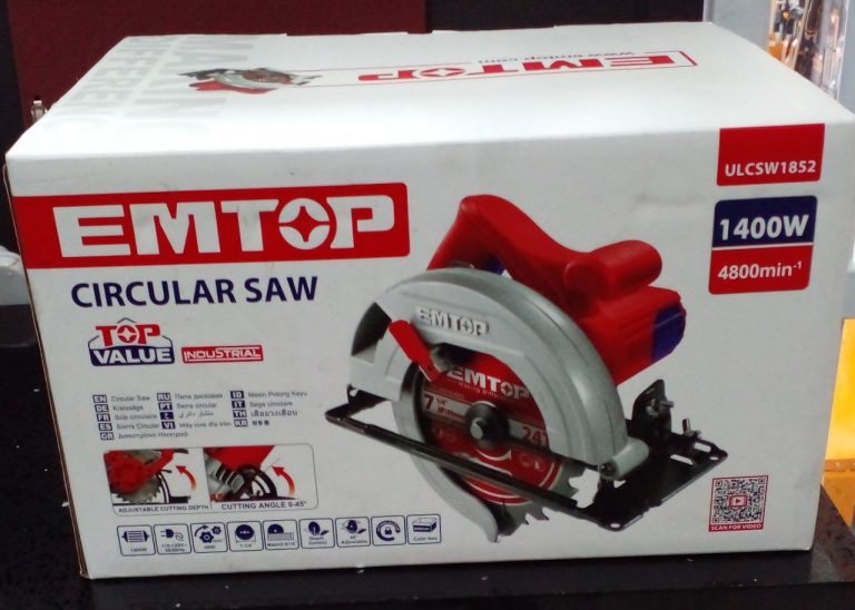 EMTOP 7 1/4” CIRCULAR SAW 1400W 4000RPM w/ 1 yr warranty – ULCSW1852 ...